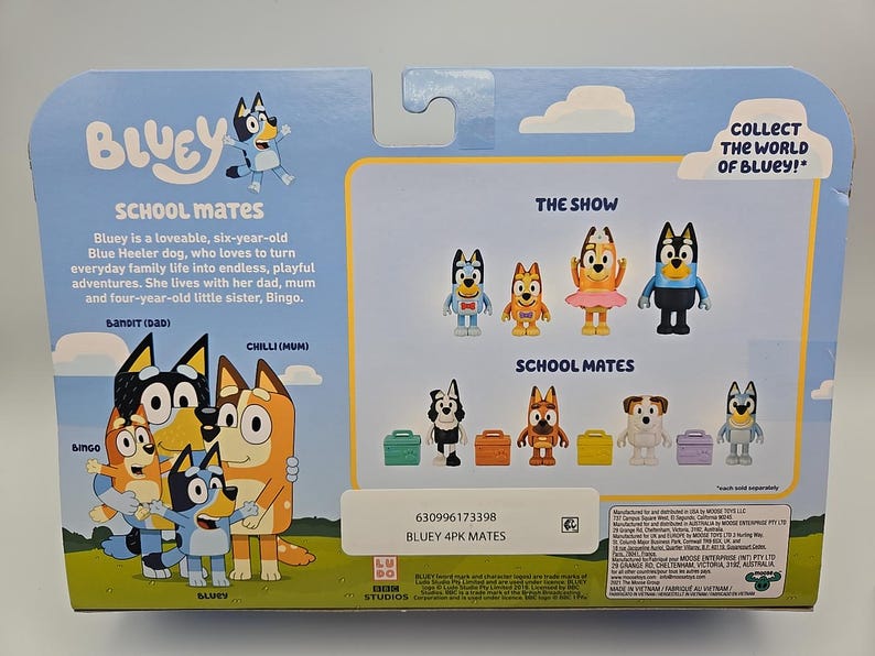 Bluey New School Mates Friends 3 Inch Figures Set bluey Jack Pretzel ...