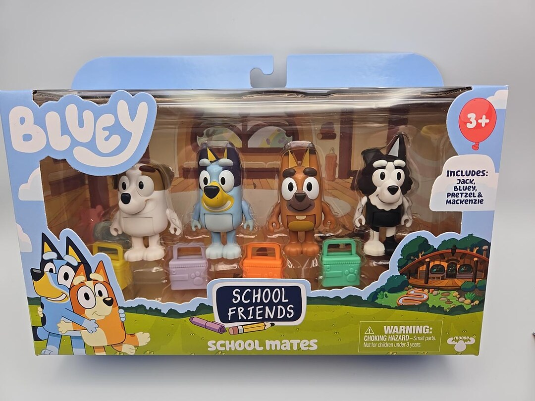 Bluey New School Mates Friends 3 Inch Figures Set bluey Jack Pretzel ...