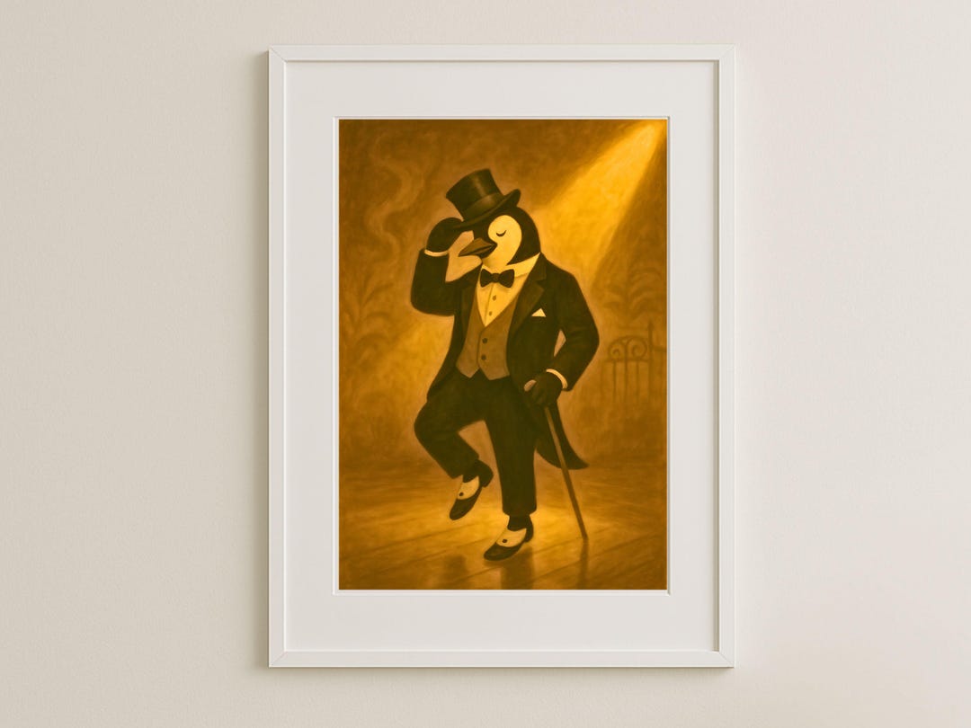 Vintage Tap-dancing Penguin Printable Art – Anthropomorphic Jazz-age ...