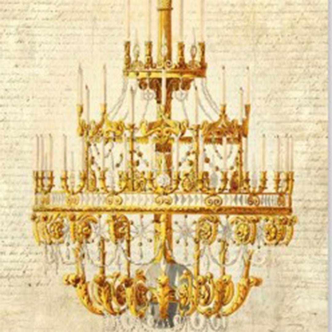 A4 Decoupage Paper for Crafting ANTIQUE GOLD CHANDELIER || Decoupage ...