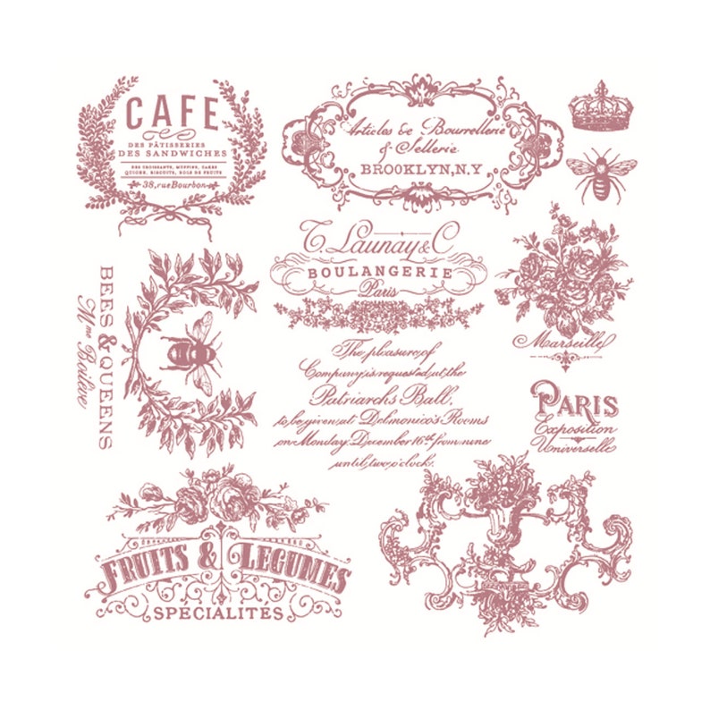 FRENCH LABELS Stamp ReDesign with Prima I See PARIS | Etsy