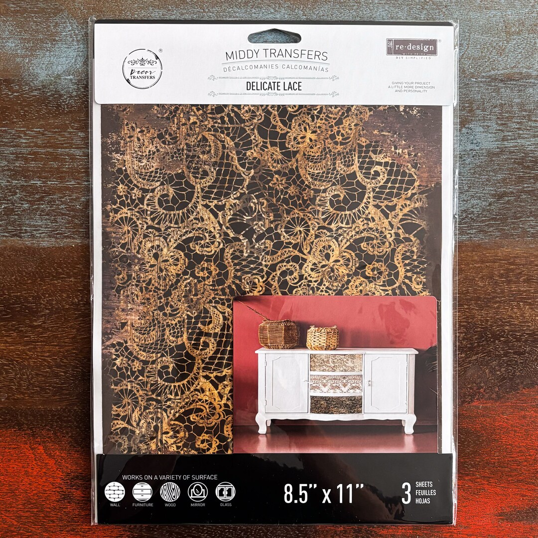 Delicate Lace Rub on Transfer Redesign With Prima Includes 3 Sheets 3 ...