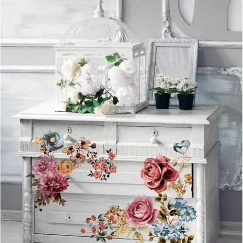 Redesign With Prima ruby Rose Decor Transfer - Etsy