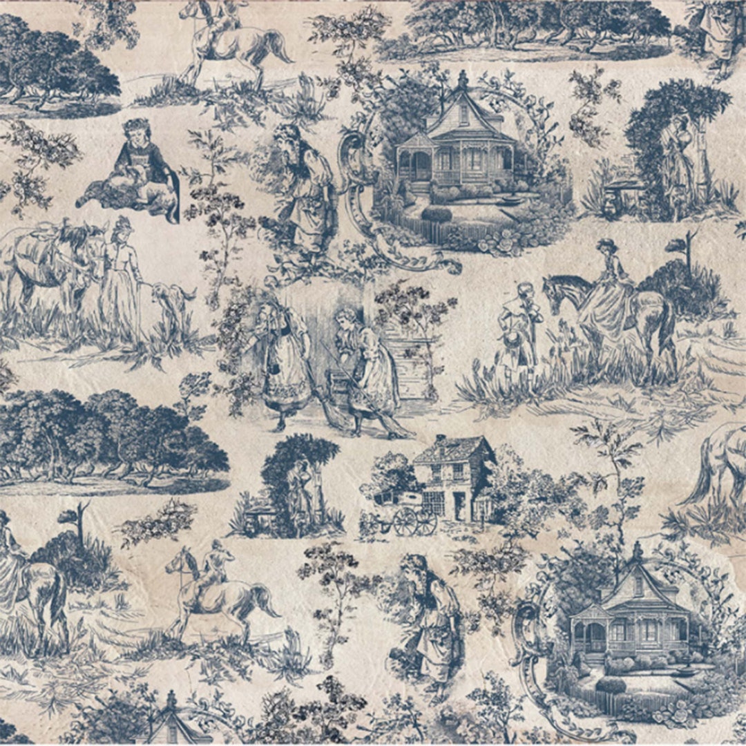 New! Large Decoupage Paper for Furniture KACHA TOILE De JOUY ...
