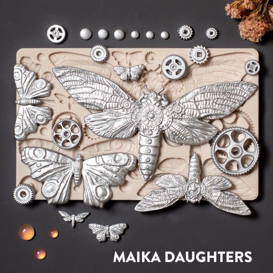 Silicone Mold MECHA MOTHS Finnabair Molds Resin Molds Silicone Molds ...