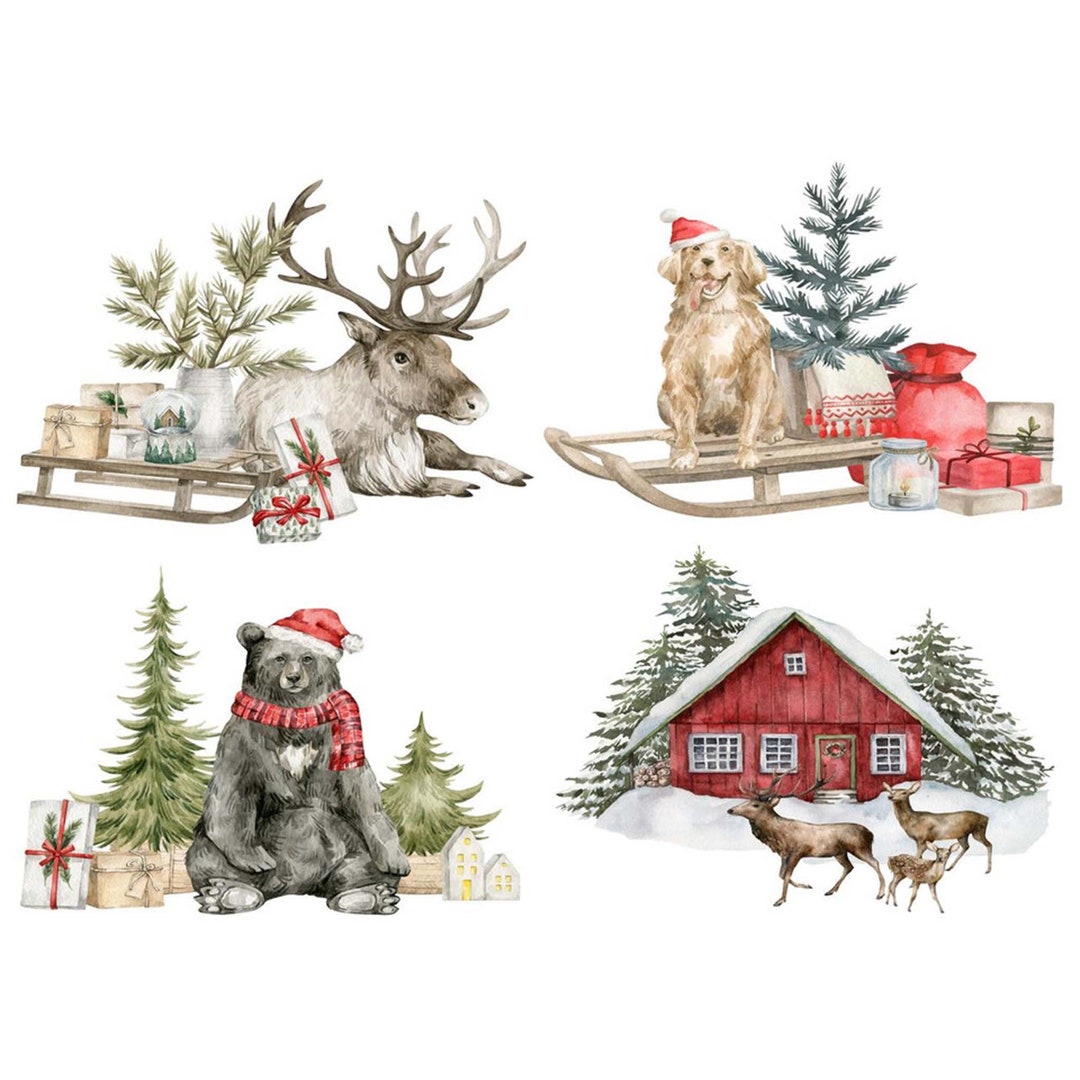 Decoupage Paper FROSTY FOREST FRIENDS for Crafting Size: A4 Belles ...