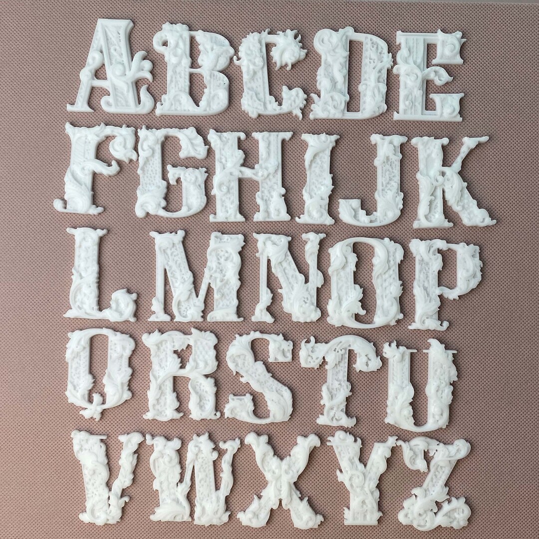 Casting in Resin of Monogram Alphabet Resin Molds Fancy - Etsy