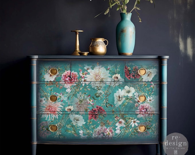 Large Decoupage Paper for Furniture DISCOVERING DAHLIAS Redesign With ...
