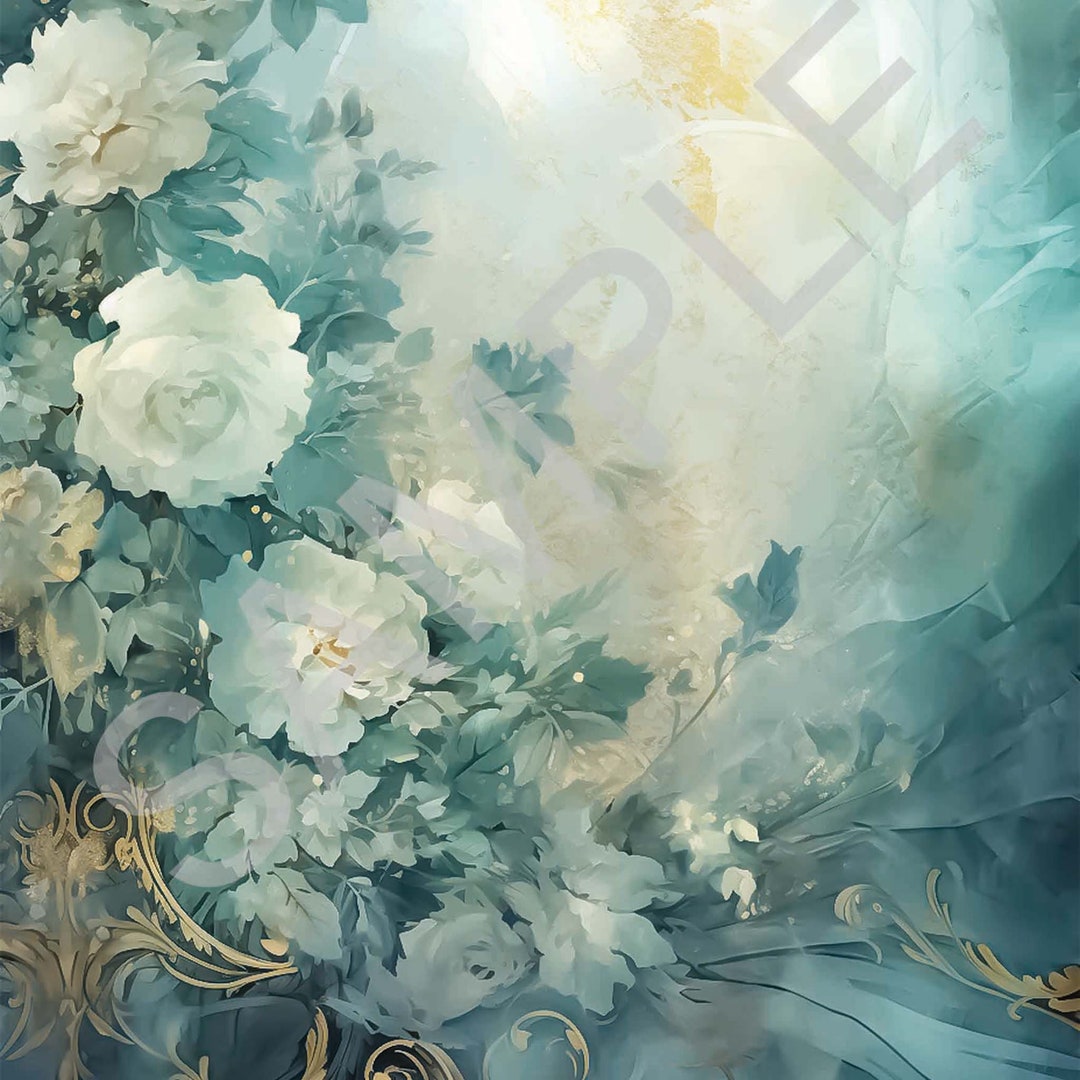 New Decoupage Paper DREAMSCAPE BLUE FLORALS Calambour A4 Plus Rice ...