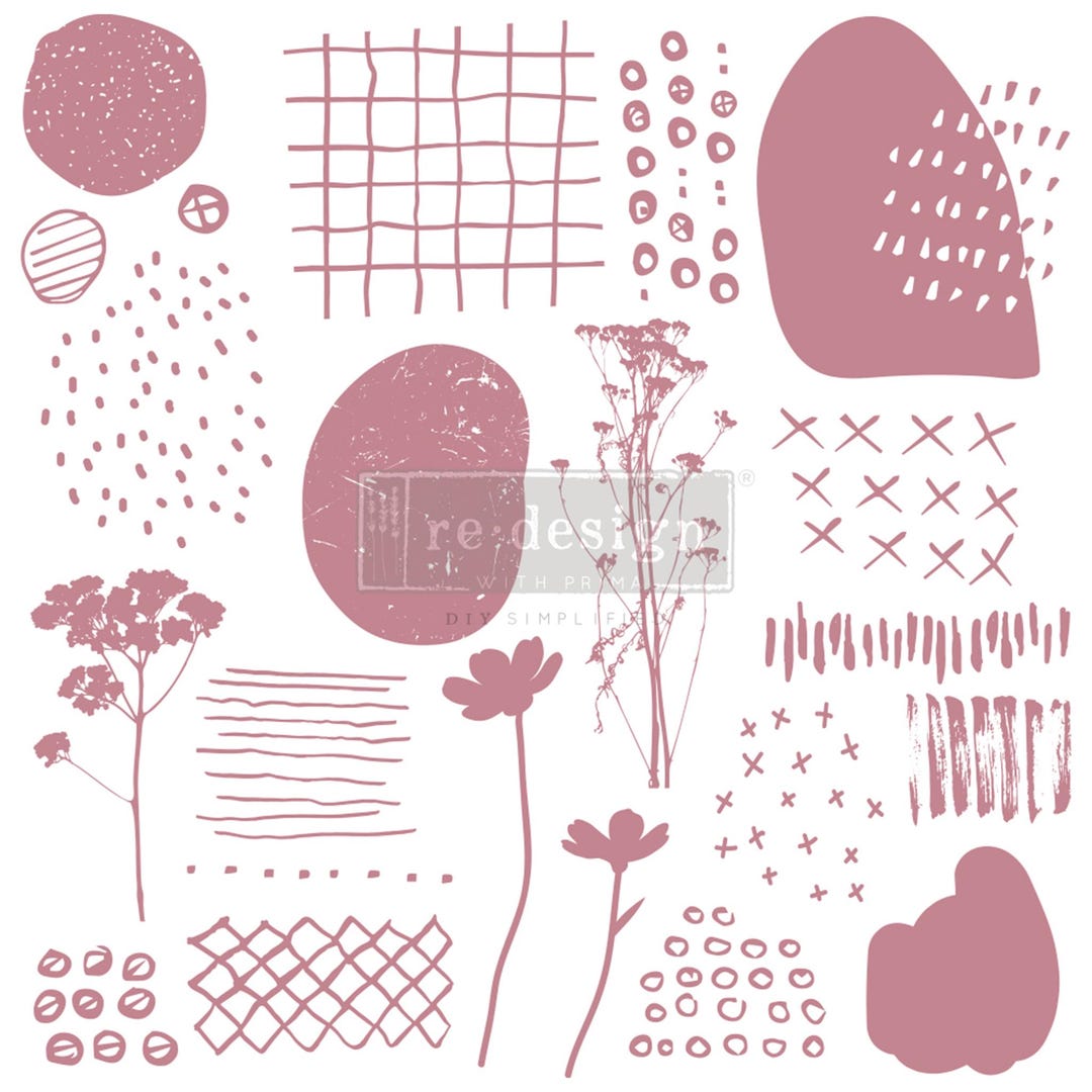 Stamp Set ABSTRACT SCRIBBLES Redesign With Prima Decorative Stamps for ...