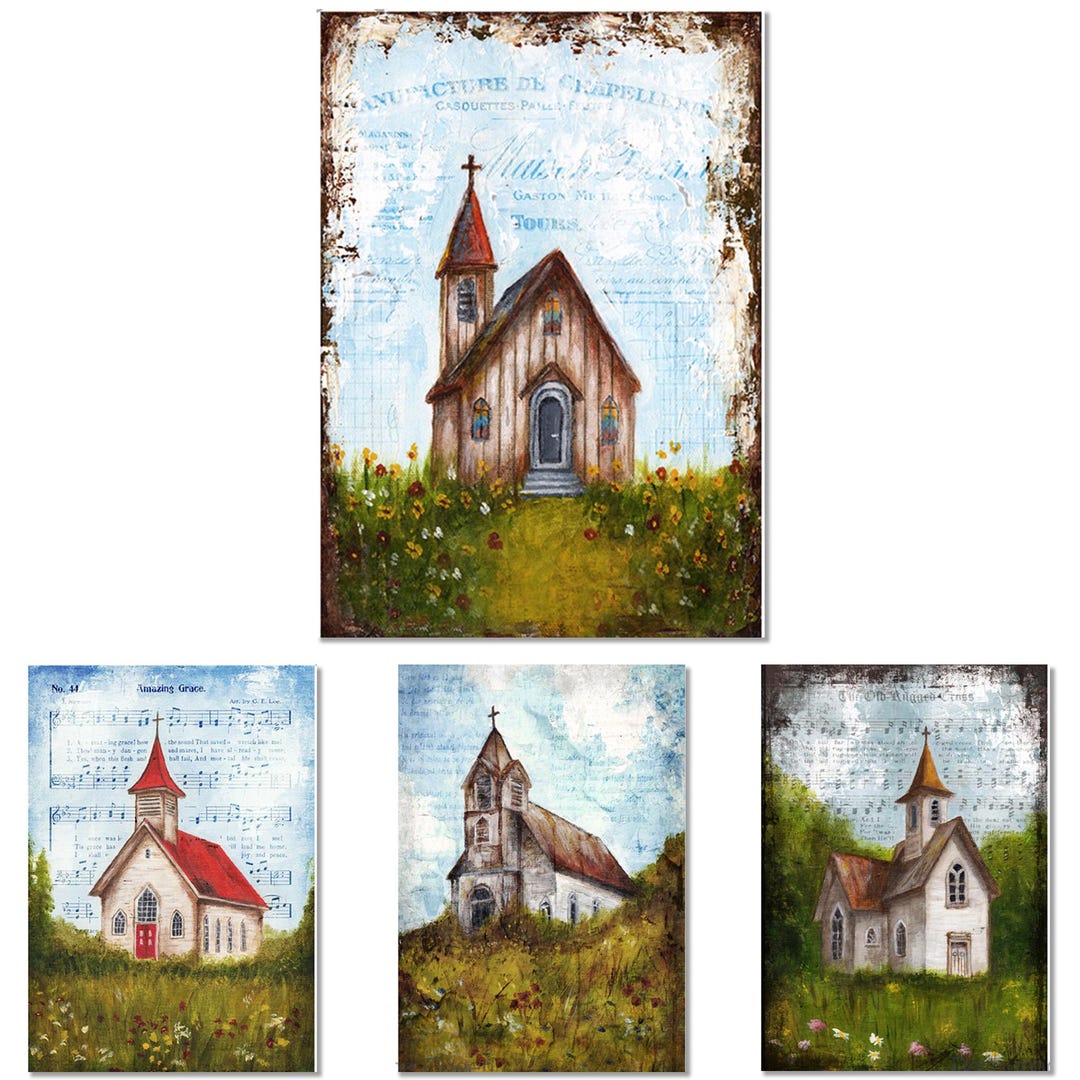 Decoupage Paper THE FOUR CHURCHES for Crafting || Size: A4 || Decoupage ...