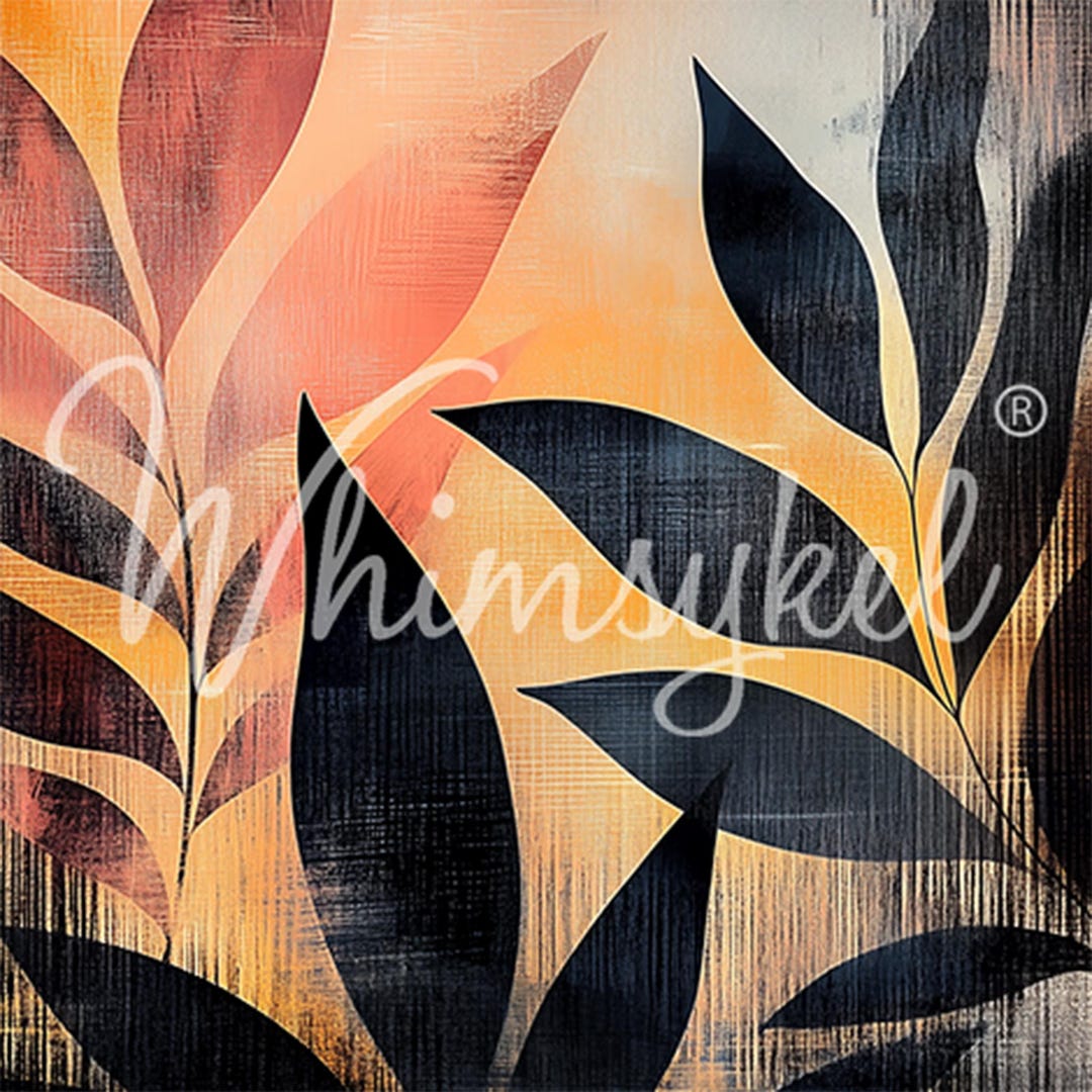 Abstract Leaves Decoupage Paper - Shadow and Sol Tissue Paper - Etsy