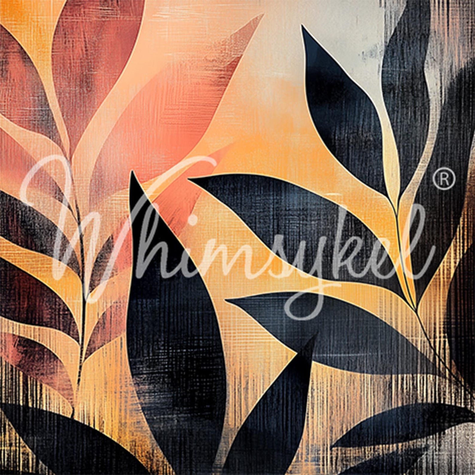 Abstract Leaves Decoupage Paper - Shadow and Sol Tissue Paper - Etsy