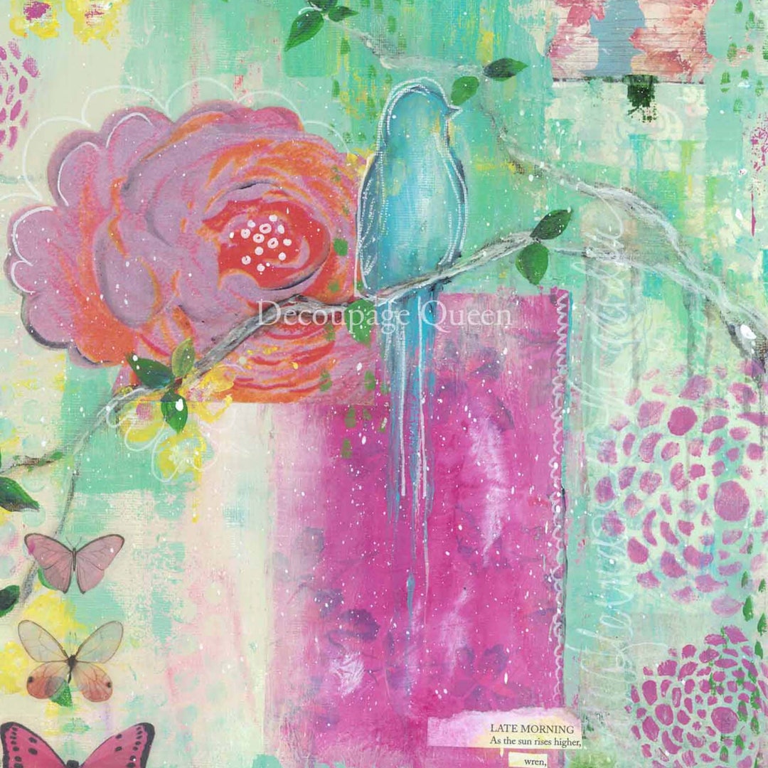 A1 Large Decoupage Paper for Furniture LATE MORNING Decoupage Queen ...