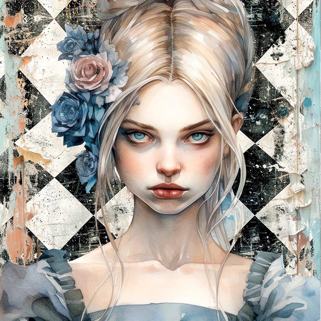 A4 Decoupage Rice Paper "dark Alice" - Alice in Wonderland - Etsy