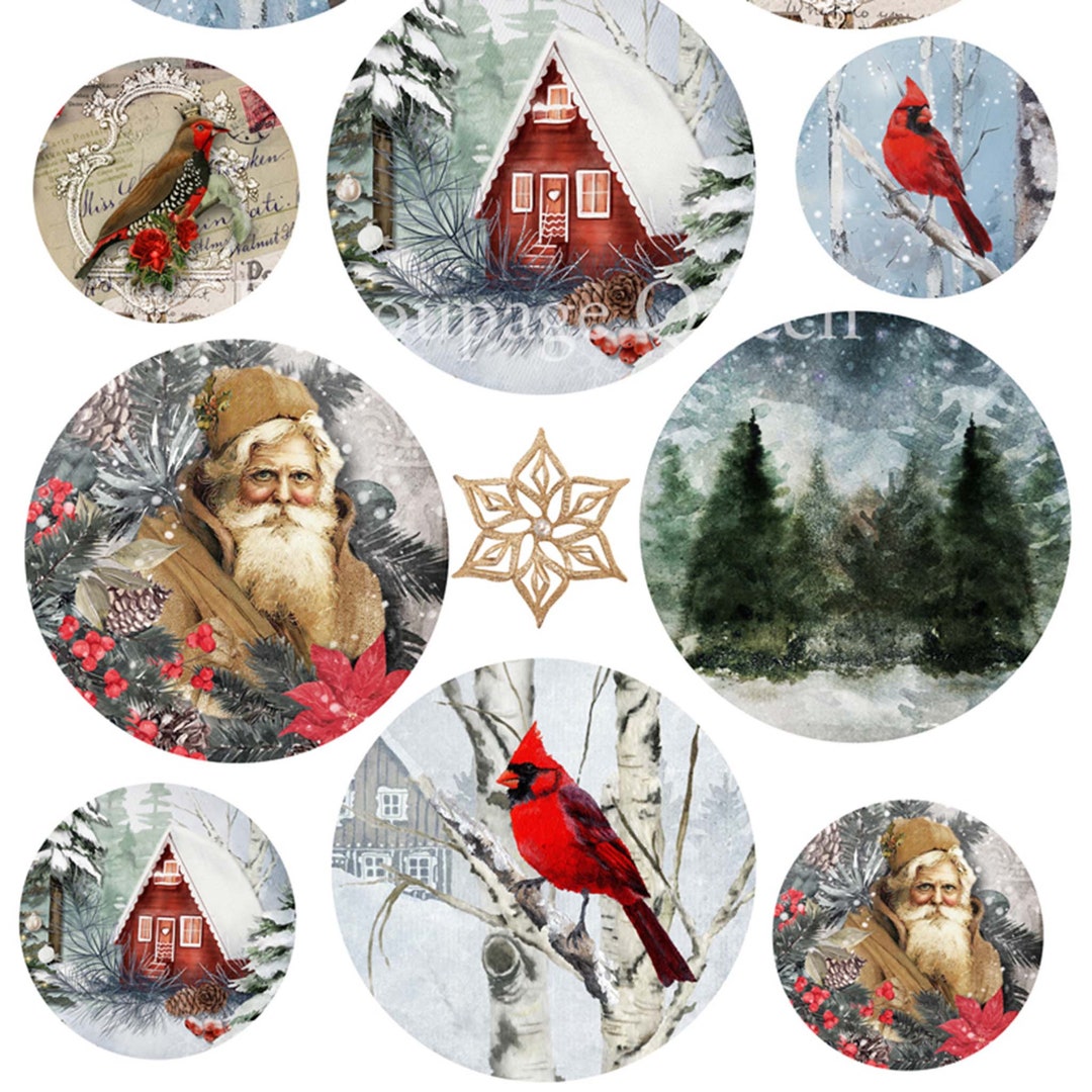 New Decoupage Paper Rice COZY WINTER ORNAMENTS Decoupage Queen ...