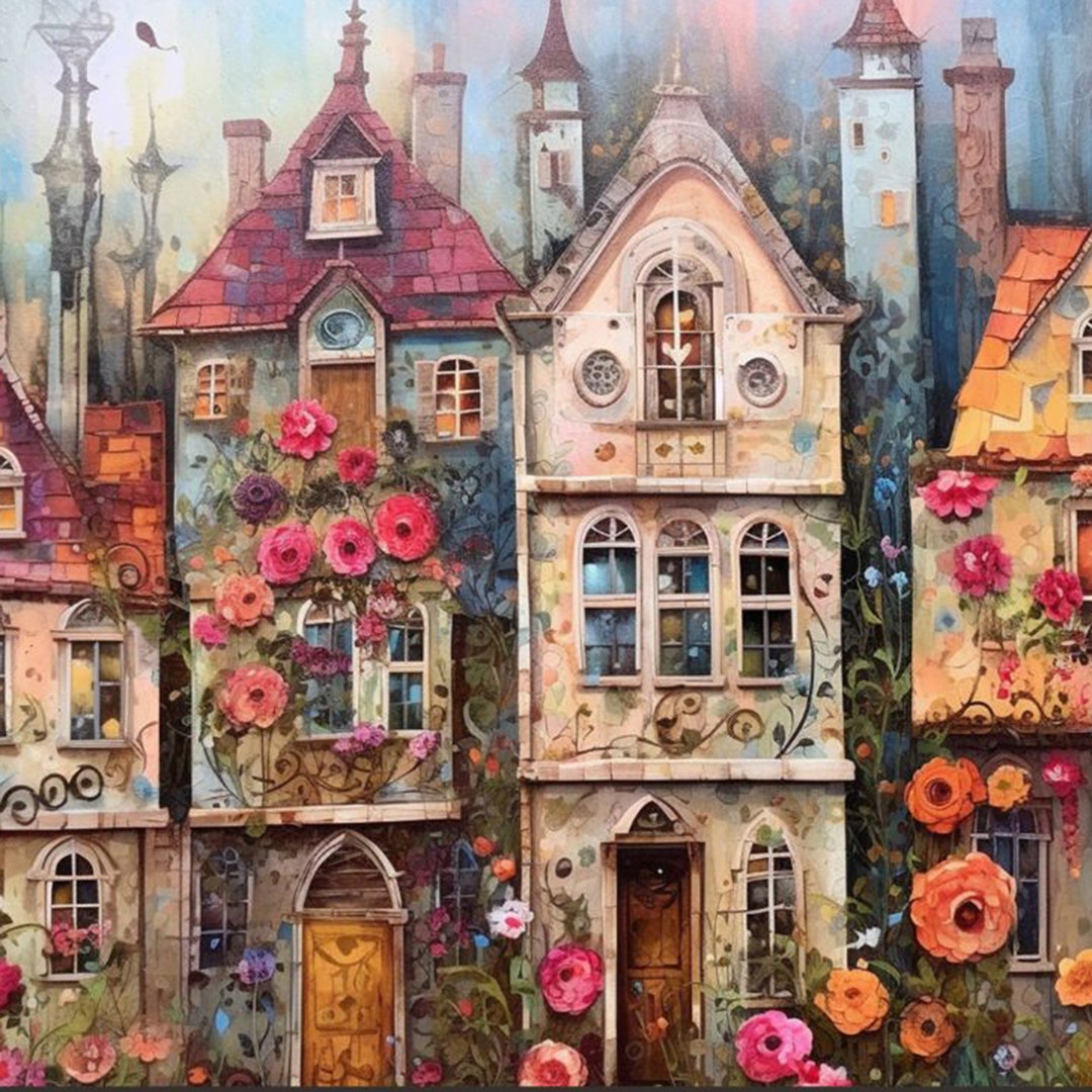 New Large Tissue for Decoupage HOUSES 2 Deborah Bucher Designs ...