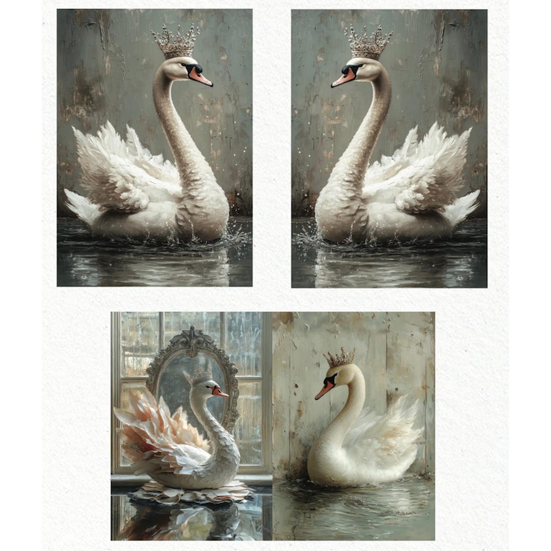 New Redesign Decoupage Paper SWAN SERENITY Redesign With Prima Size: A3 ...