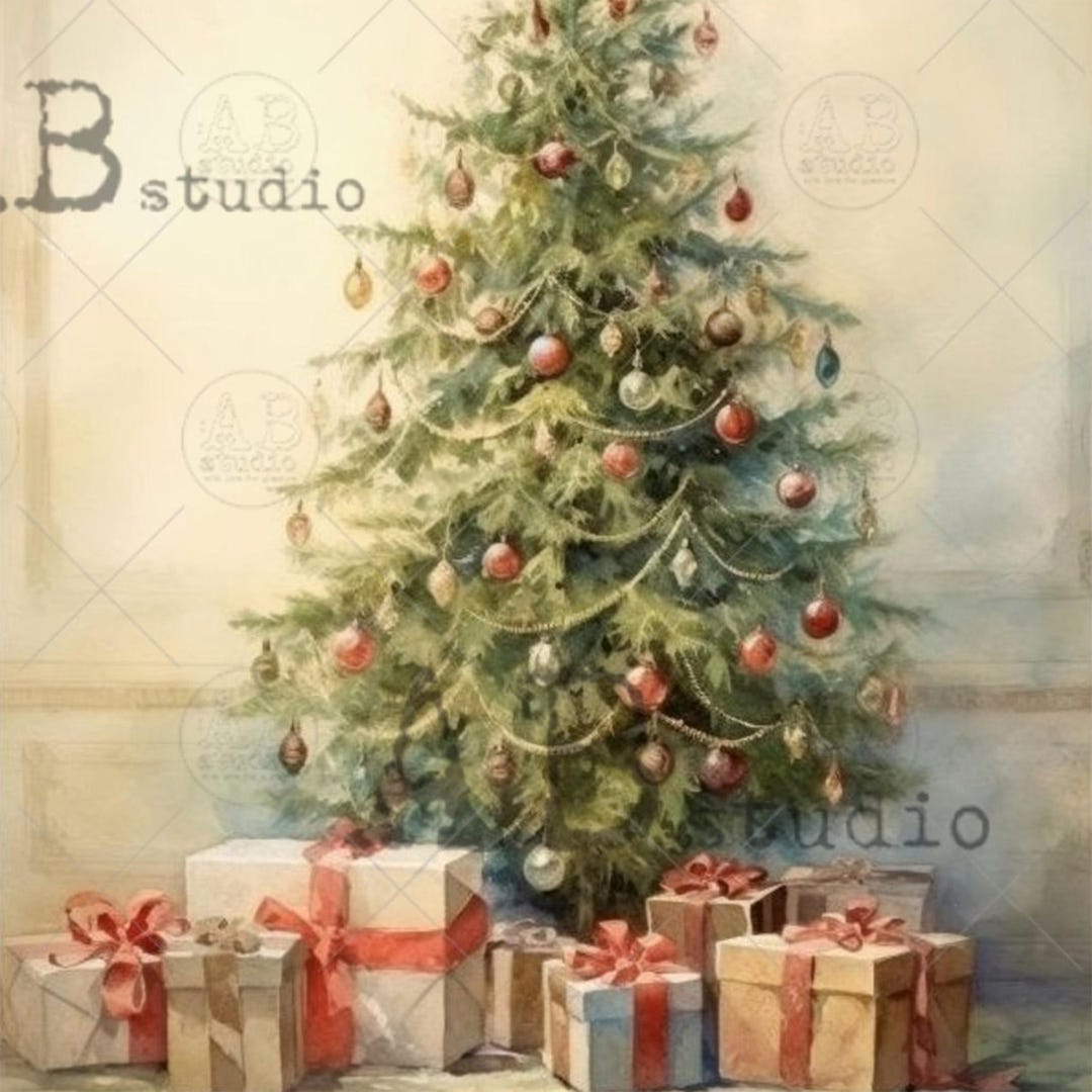 Decoupage Paper Christmas Tree With Wrapped Presents || AB Studio || A4 ...