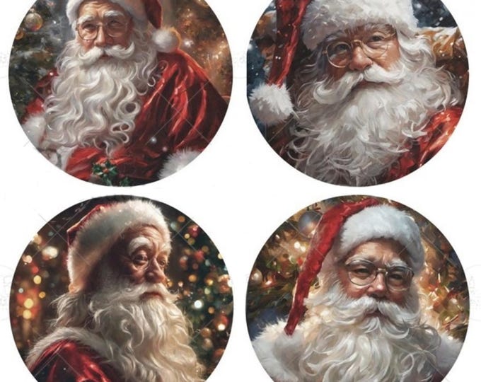 Decoupage Paper Traditional Santas Ornament Rounds AB Studio A4 Rice ...