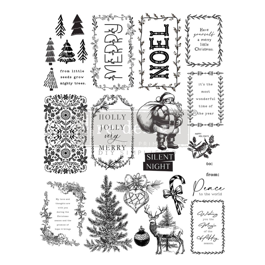 Stamp Set MERRY and BRIGHT TAGS Redesign With Prima Greeting Card ...
