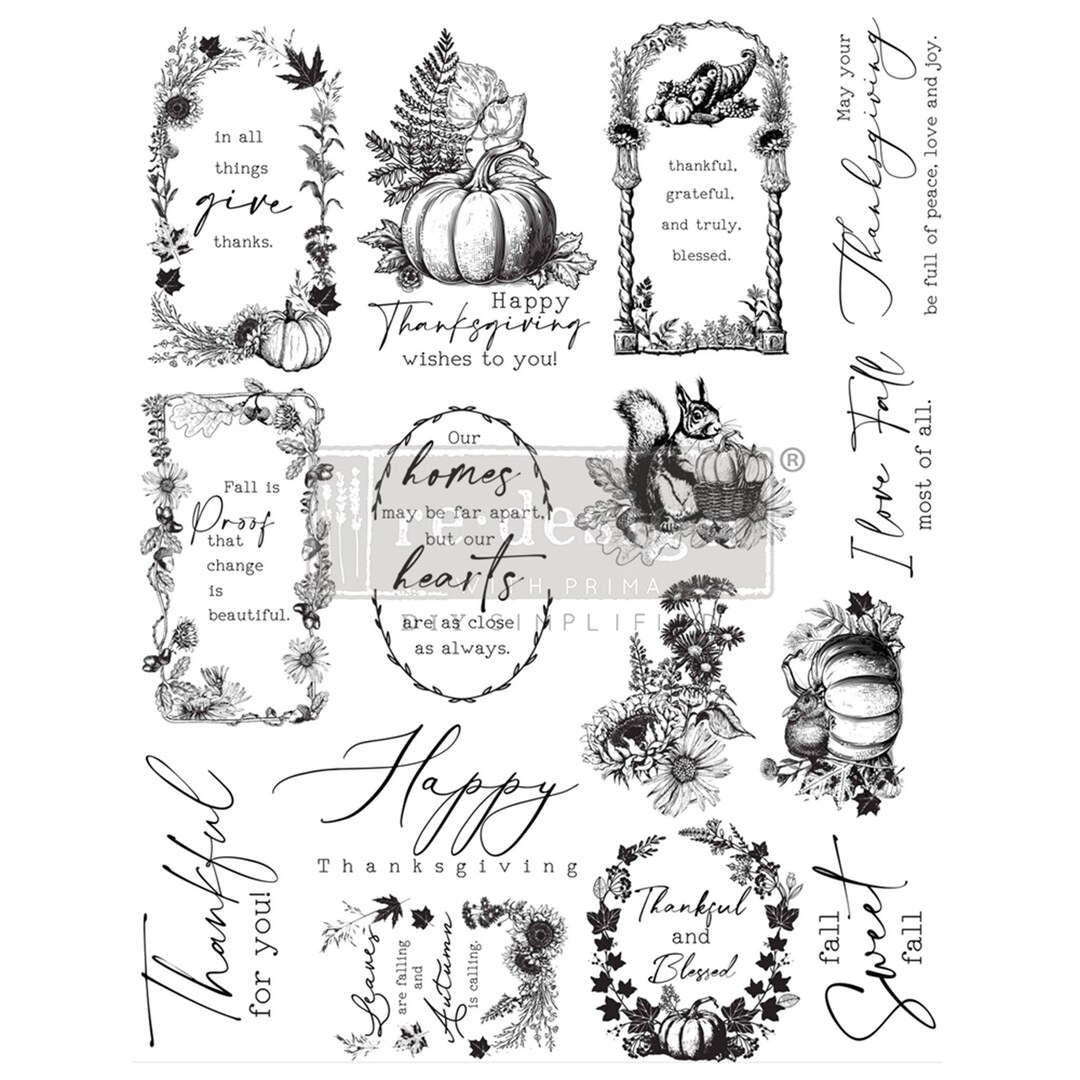 Fall Sweet Fall Stamps | Redesign With Prima, Thanksgiving Autumn - Etsy