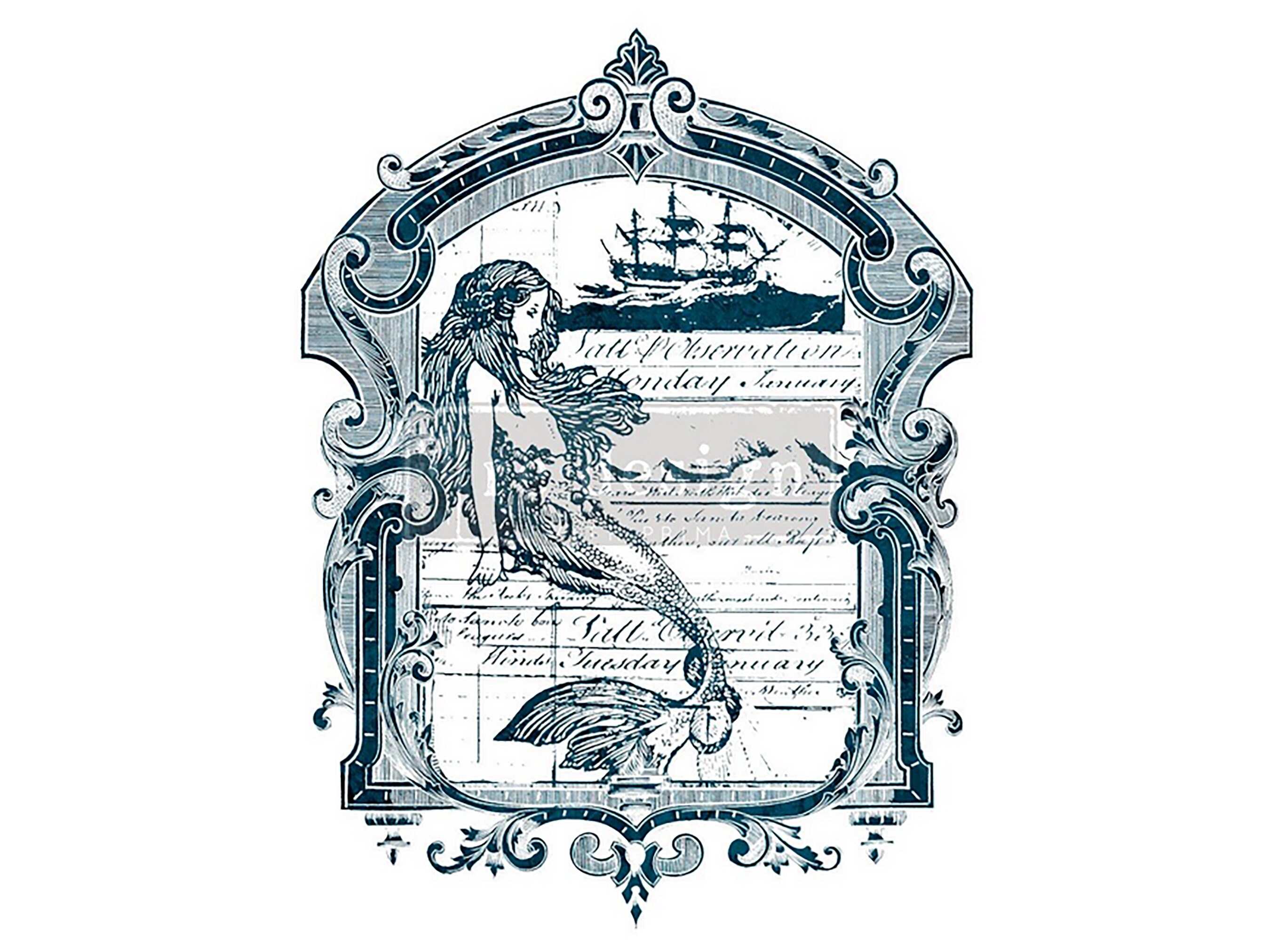 Beach theme Rub on Transfers MERMAID Transfer Redesign with Prima ...