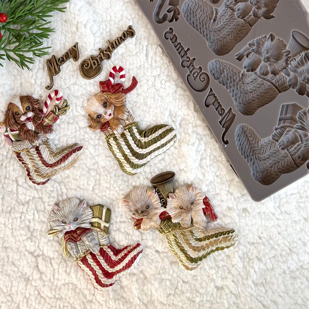 Resin Molds TWINKLE PAWS Stockings || Redesign With Prima Silicone Mold ...