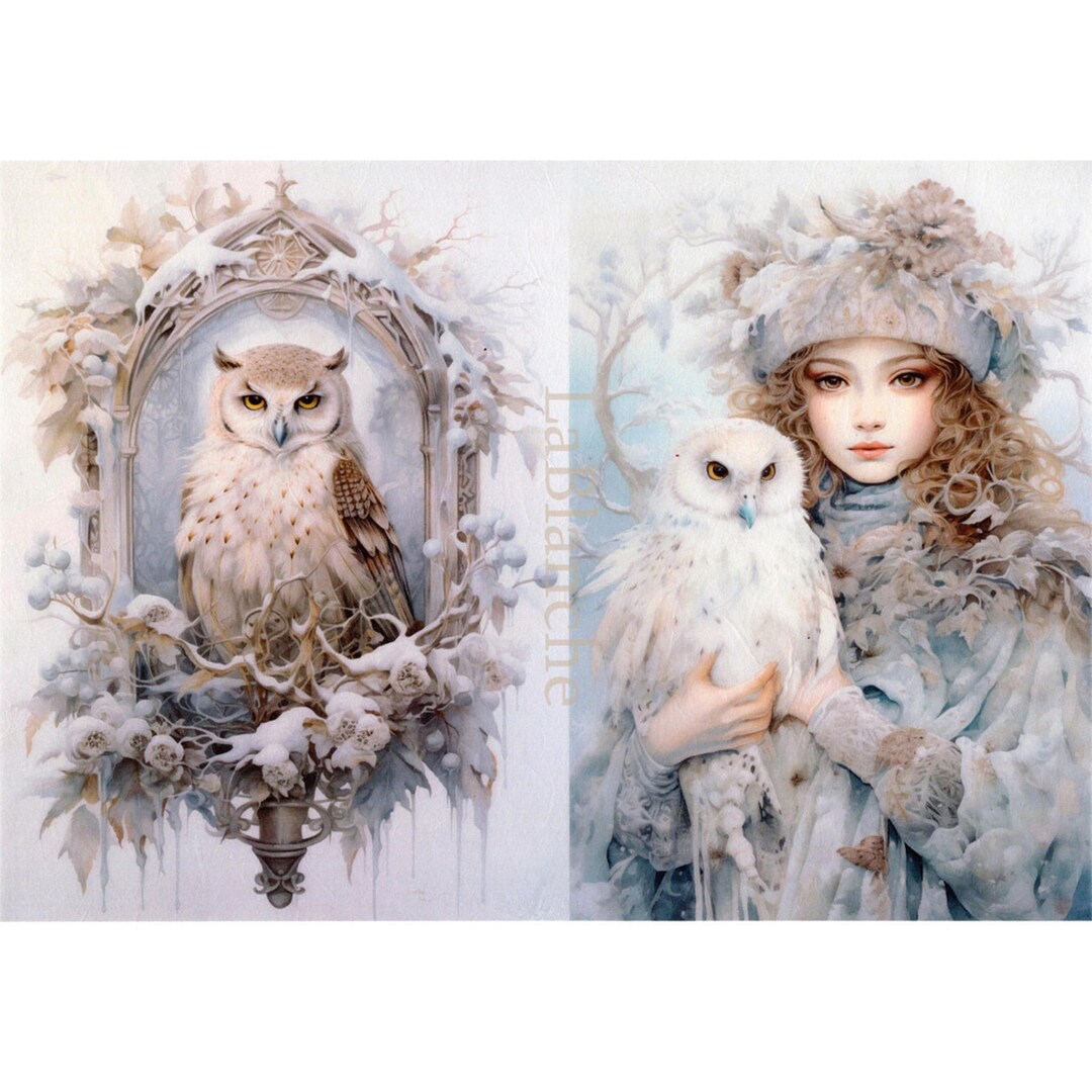 Rice Decoupage Paper Frosty Winter 3 A4 Plus Lablanche Christmas Snowy ...