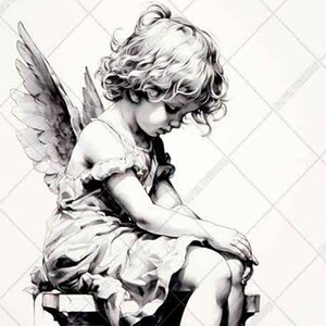 New A4 Decoupage Paper for Crafting CHILD ANGEL DRAWING Paper Designs ...