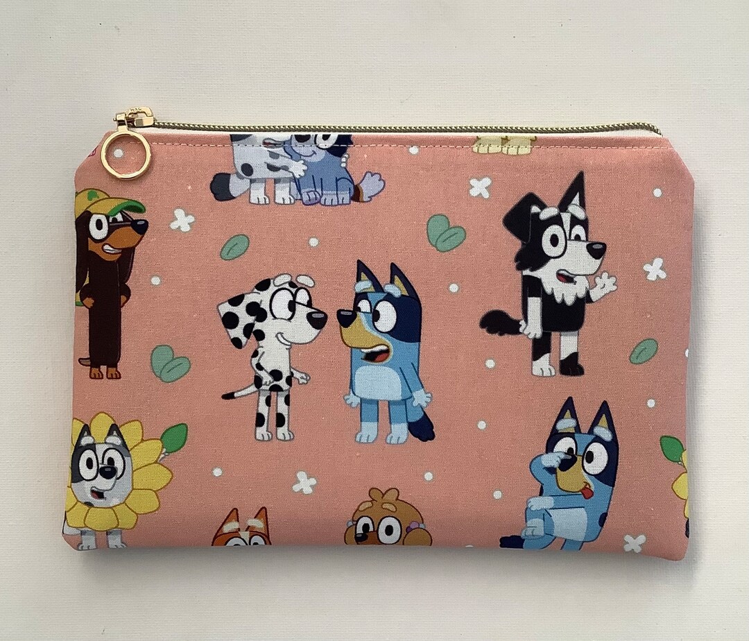 Blue Dog Character Pouch: Australian Gift for Child Zippered Cotton ...