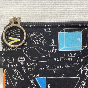 Math Print Zipper Pouch: Calculus Equations, Large Cotton Pencil Case ...