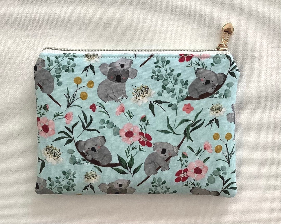 Koala Print Purse: Aussie Friends Fabric, Gold Heart Zipper - Etsy