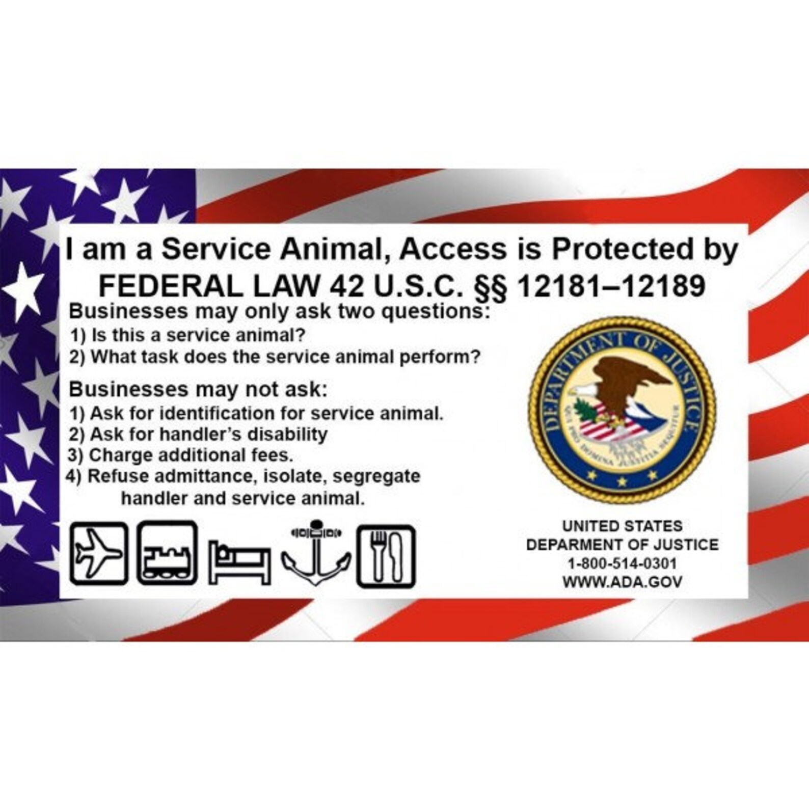 Service Dog Information Cards Pack of 50 Service Dog Tags - Etsy