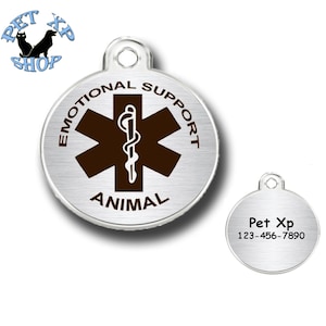 Personalized Emotional Support Dog Tag, Stainless Steel Esa Animal Tag ...