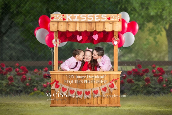 Kissing Booth Digital Backdrop / Background Valentine's | Etsy