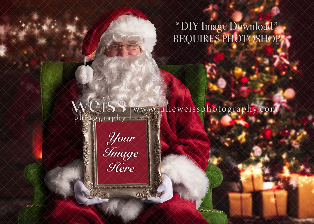 Santa Claus Holding a Picture Frame - Etsy