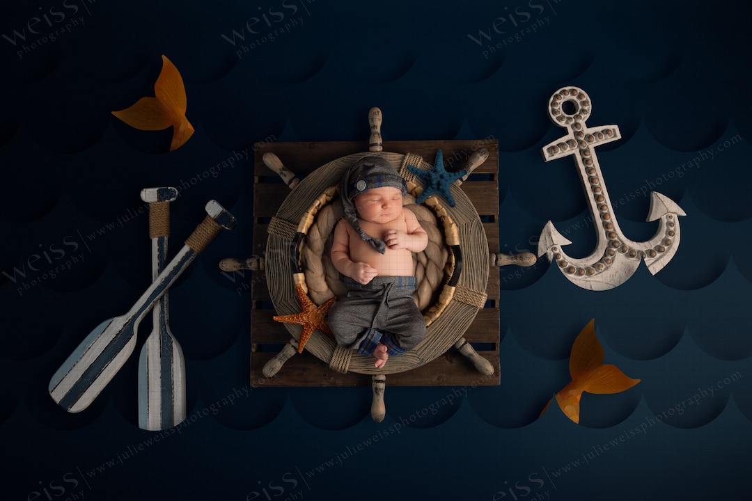 Sailor Nautical Ocean Digital Photography Newborn Baby Boy Background ...