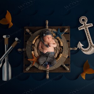 Sailor Nautical Ocean Digital Photography Newborn Baby Boy Background ...