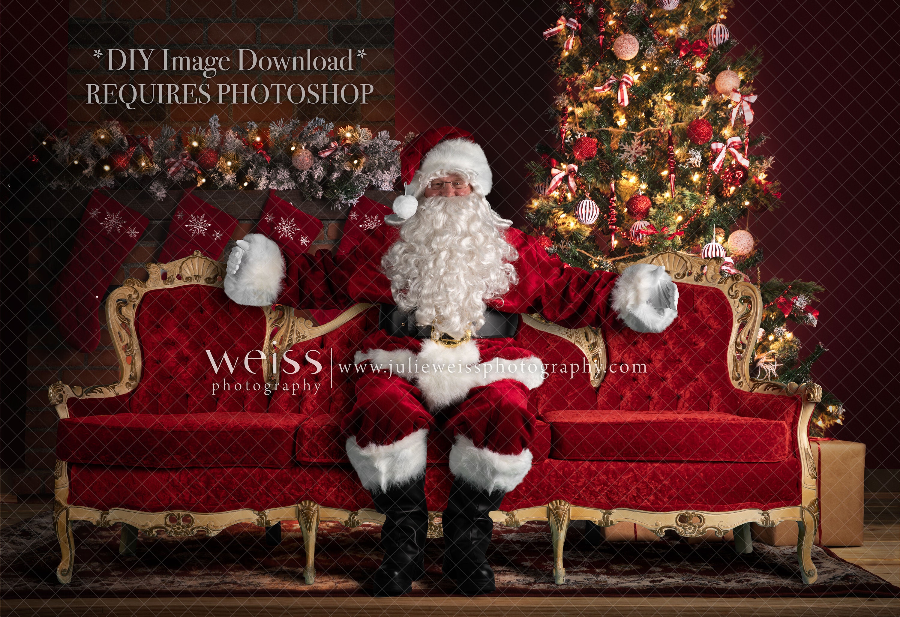 Mall Santa Claus Digital Background - Great for Groups! - Etsy