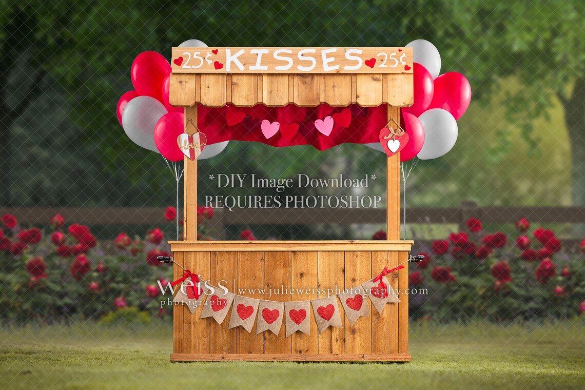 Kissing Booth Digital Backdrop / Background Valentine's Day - Etsy