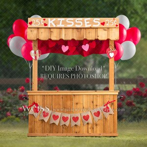 Kissing Booth Digital Backdrop / Background Valentine's Day - Etsy