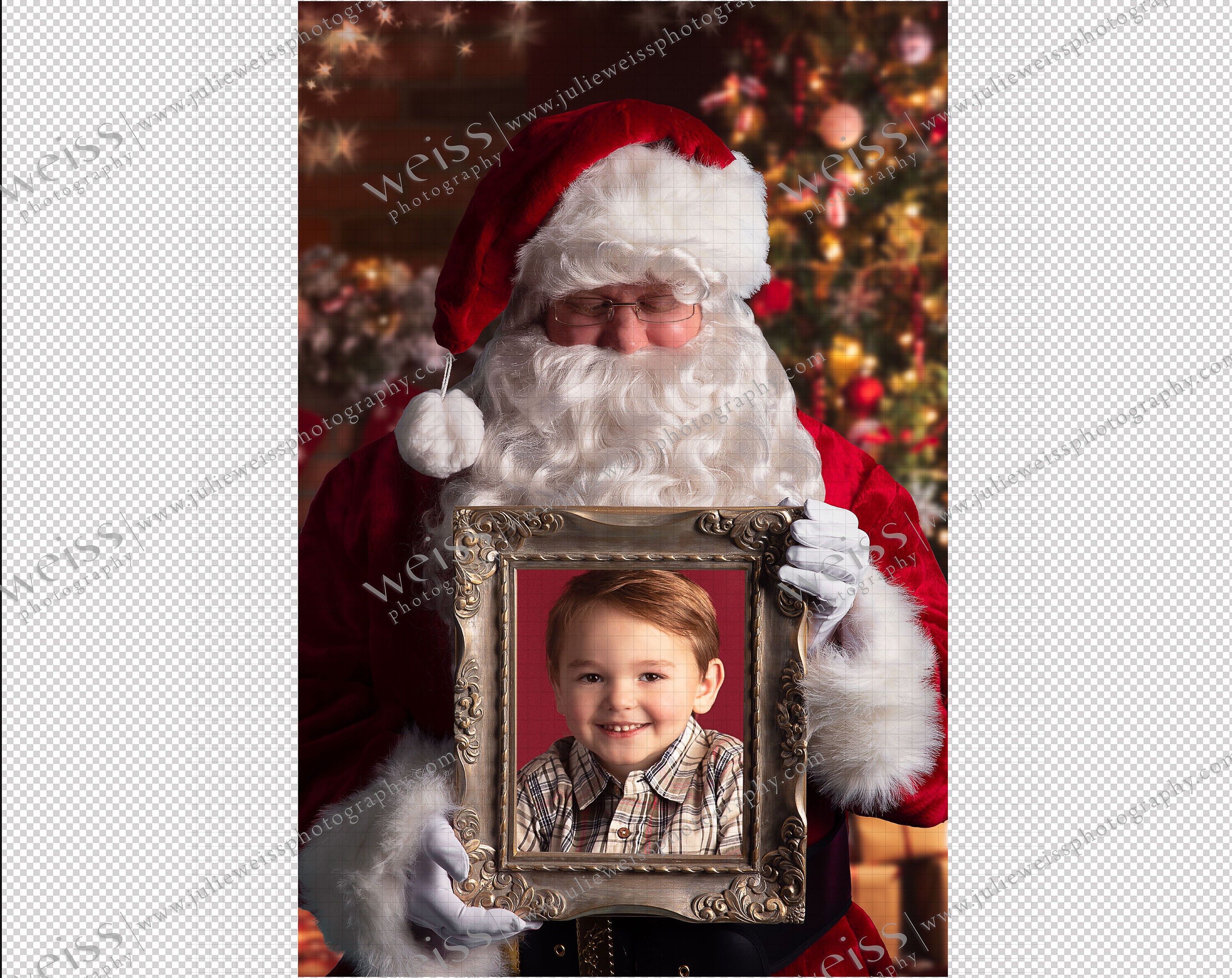 Santa Claus Holding a Picture Frame - Etsy