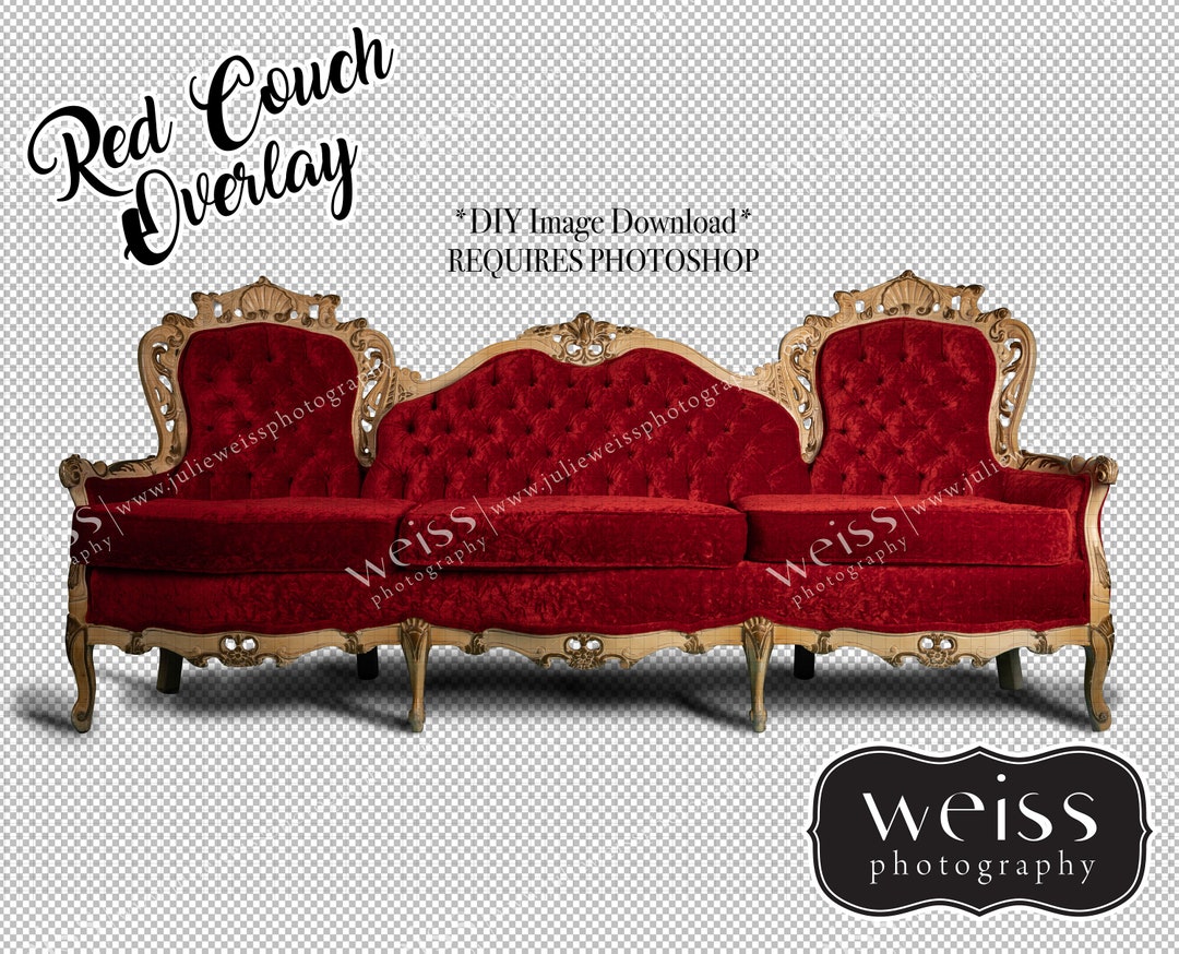 Red Couch Overlay for Valentine's Day or Christmas - Etsy