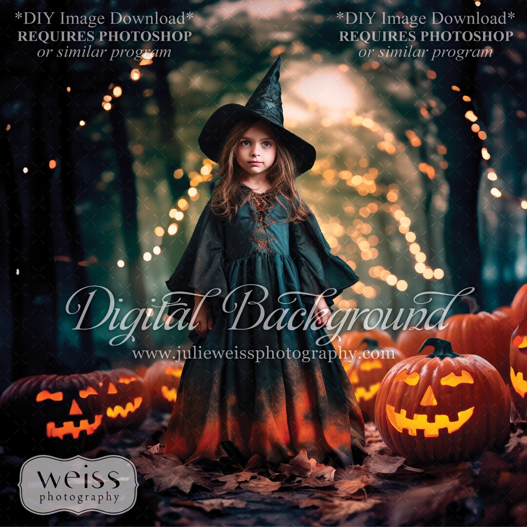 Fall Autumn Halloween Forest Pathway Background Pumpkins Photography ...