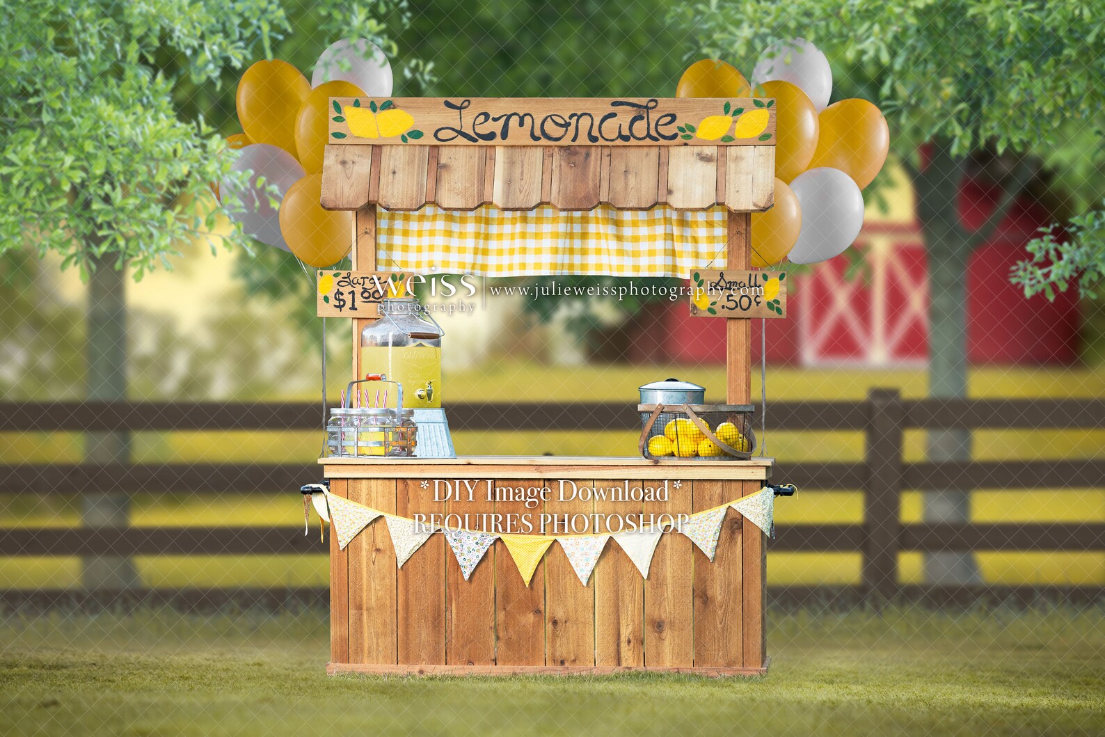 Lemonade Stand Digital Backdrop Overlay Etsy