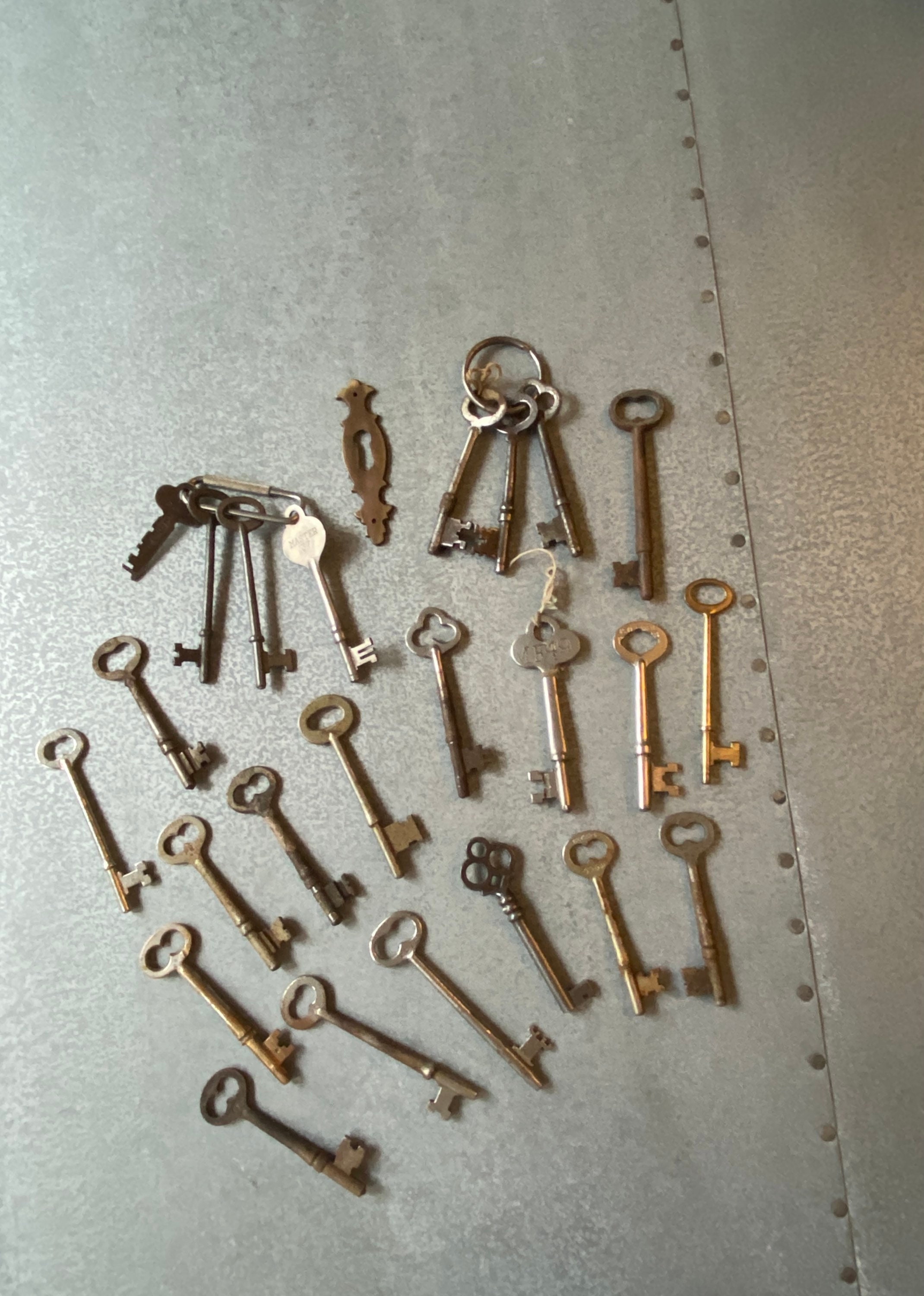 Lot of 23 Vintage Solid Barrel Skeleton Keys 1 Flat Key and 1 | Etsy
