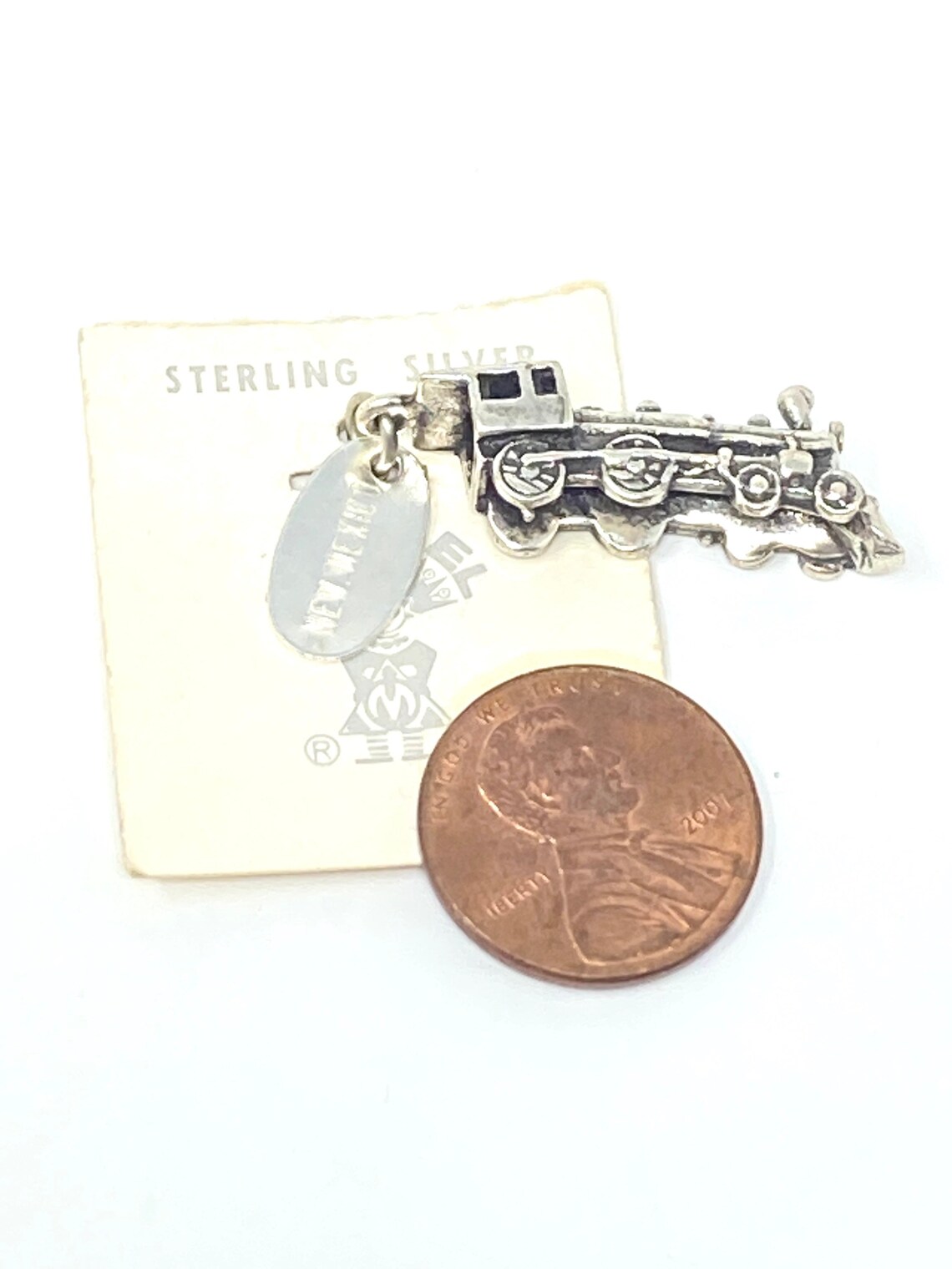 Vintage Sterling Silver Train Locomotive 3D Charm With New | Etsy