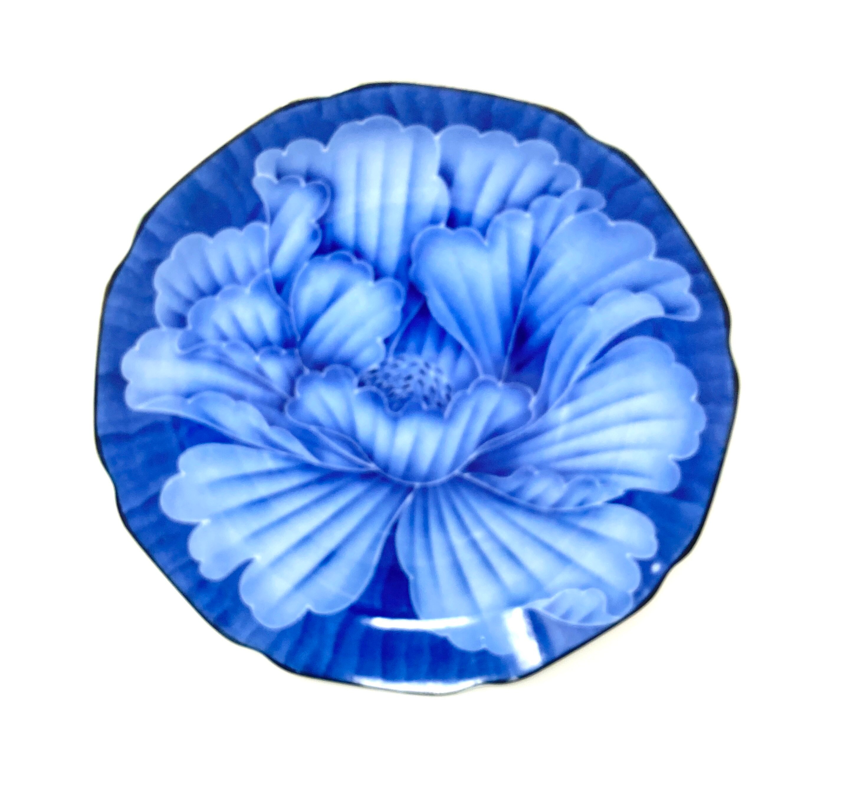 Vintage Japanese Blue Lotus Flower Decorative Plate | Etsy