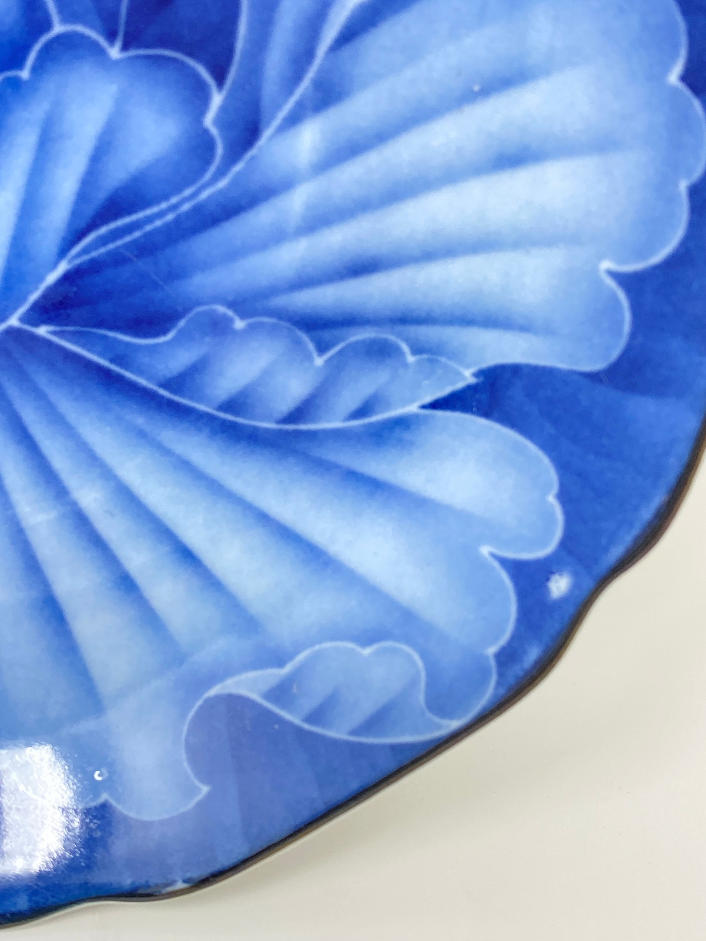 Vintage Japanese Blue Lotus Flower Decorative Plate | Etsy